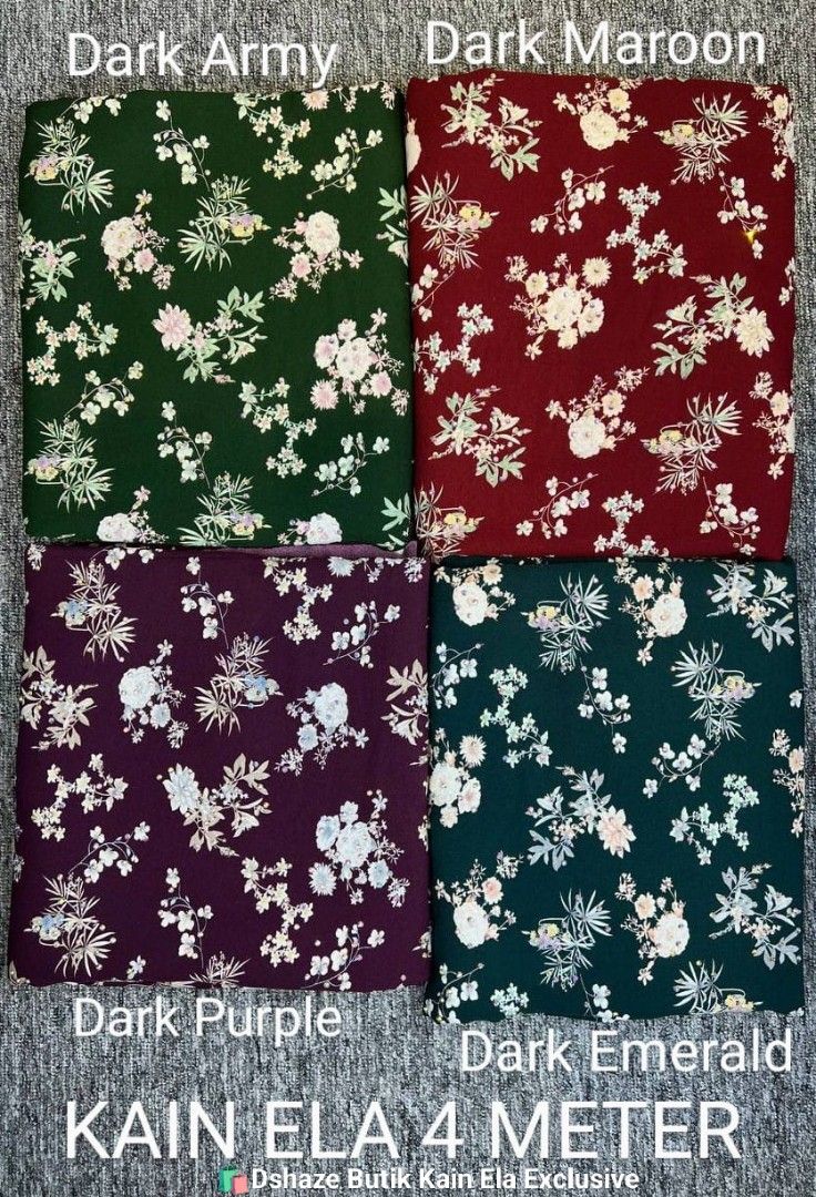 Kain Ela 4 Meter Raya RM60, Women's Fashion, Muslimah Fashion, Dresses ...