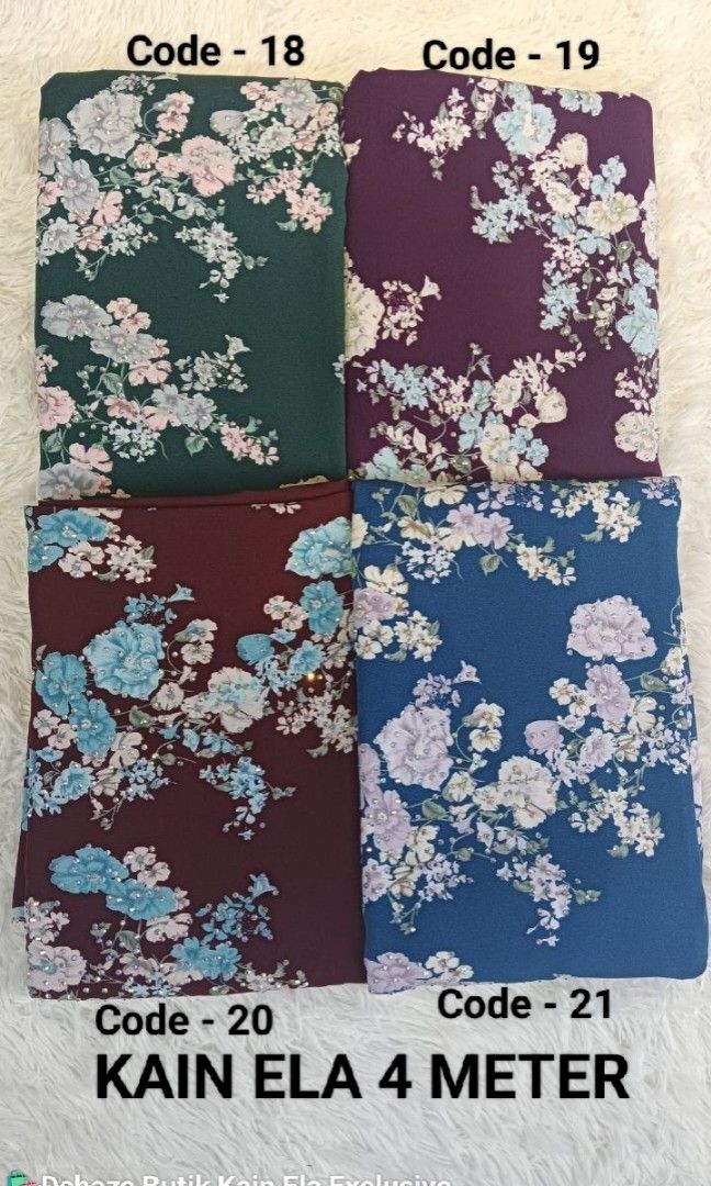 Kain Ela 4 Meter Raya RM60, Women's Fashion, Muslimah Fashion, Dresses ...