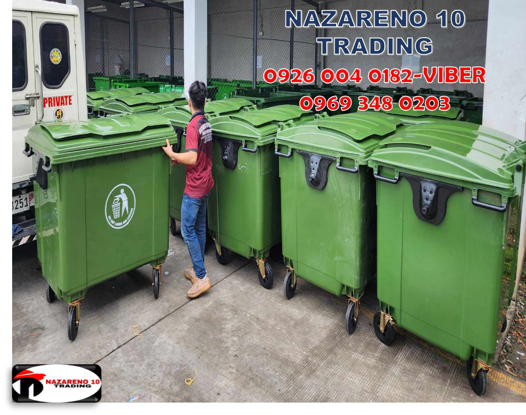 LARGE TRASH BIN WITH COVER AND WHEELS 660LITERS/ 1100LITERS, Furniture ...