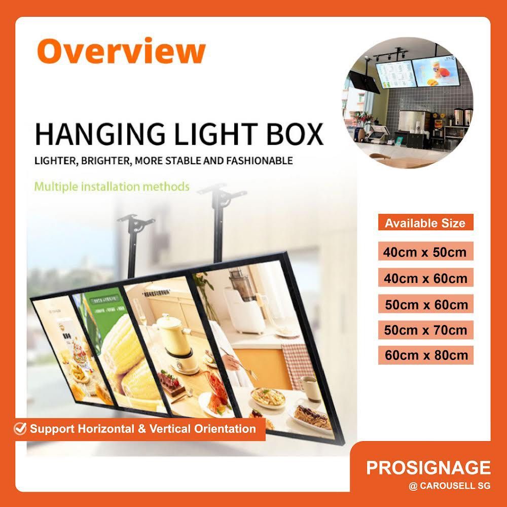 LED hanging lightbox Menu Display customize signage Restaurants Cafe ...