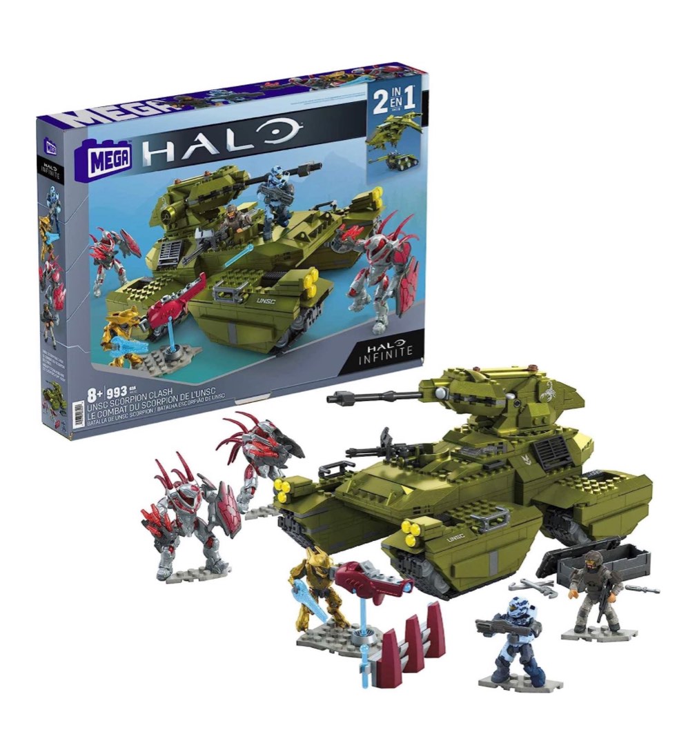 Mega Construx Halo Infinite UNSC Scorpion Clash Building Set, 興趣及遊戲, 玩具 ...
