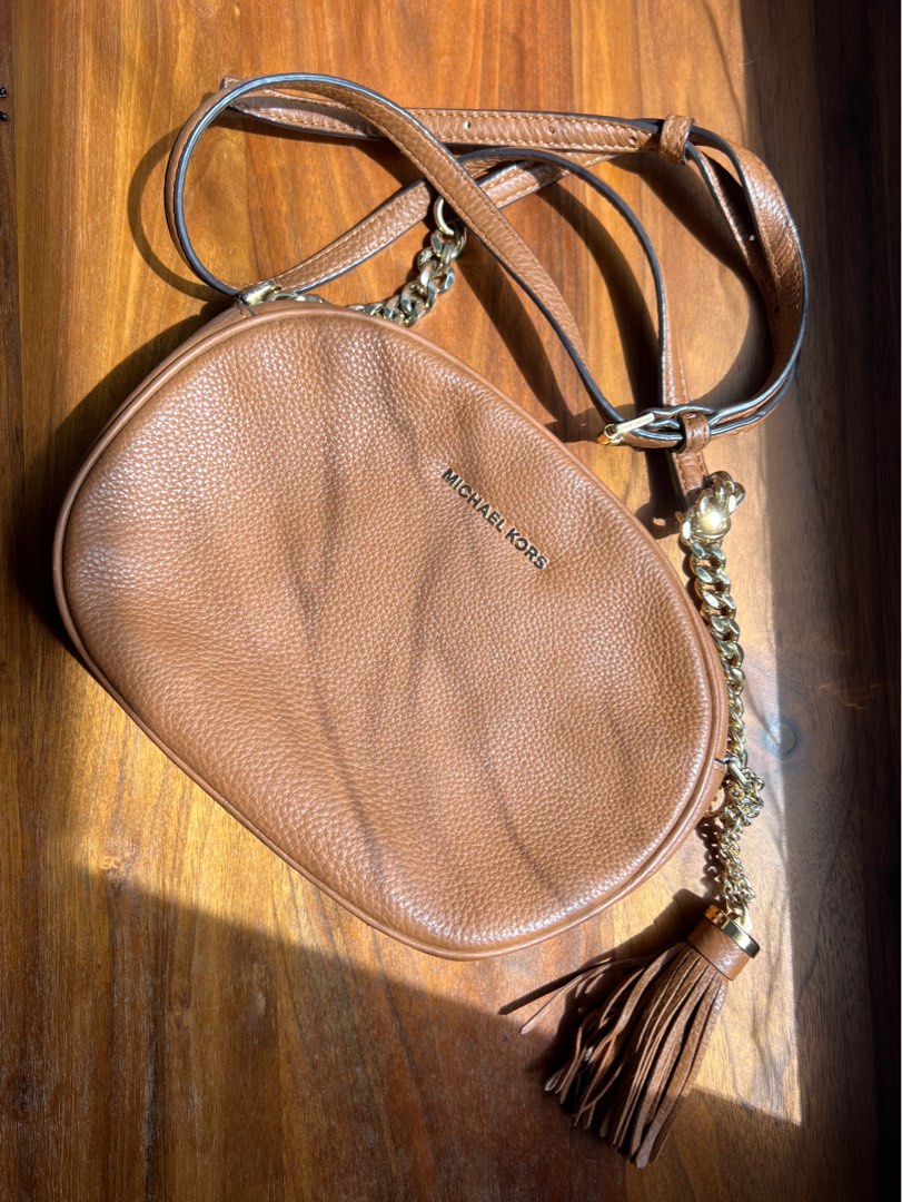 Michael Kors Ginny medium crossbody bag brown, Women's Fashion, Bags ...