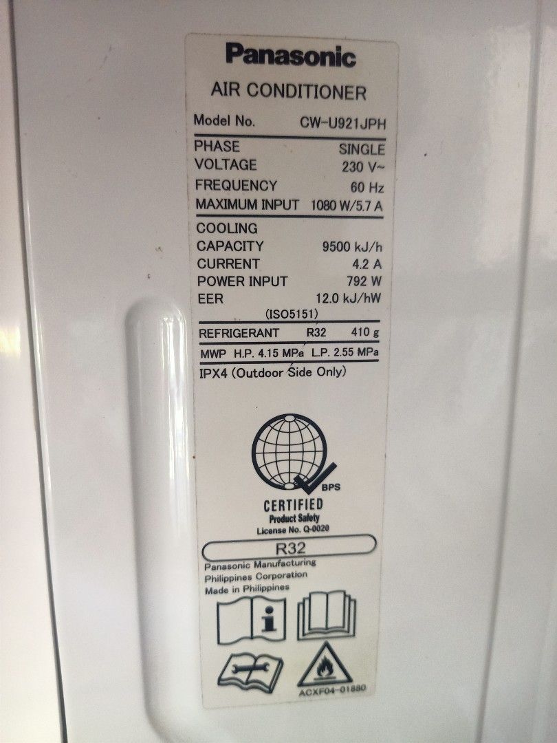 PANASONIC 1HP WINDOW TYPE AIRCON INVERTER, TV & Home Appliances, Air ...