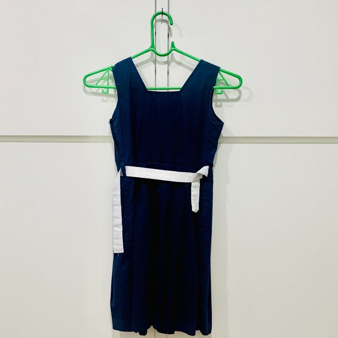 Paya Lebar Methodist Girls' School Dark Blue Pinafore with White Belt ...