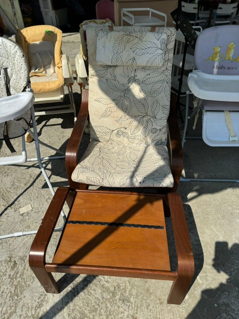 Poang Chair + Stool, Furniture & Home Living, Furniture, Chairs on ...