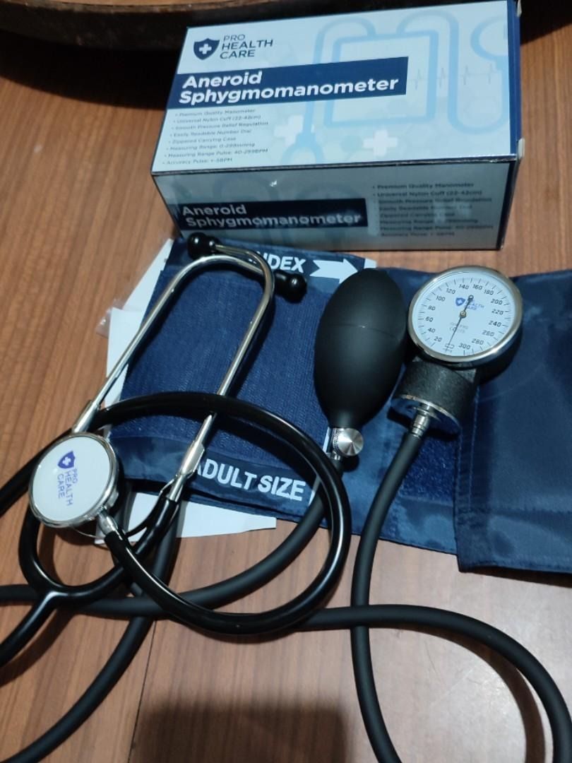 PRO HEALTH ANEROID SPHYGMOMANOMETER- MANUAL BP WITH STETHOSCOPE, Health ...