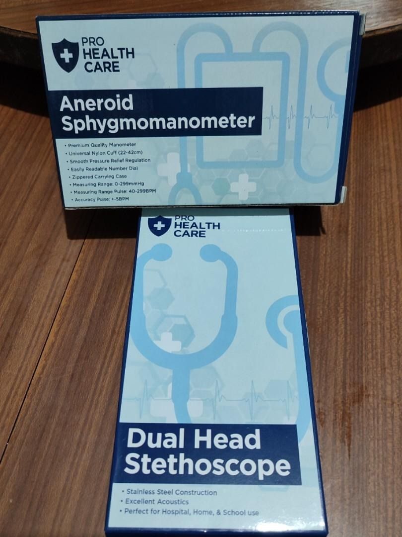 PRO HEALTH ANEROID SPHYGMOMANOMETER- MANUAL BP WITH STETHOSCOPE, Health ...