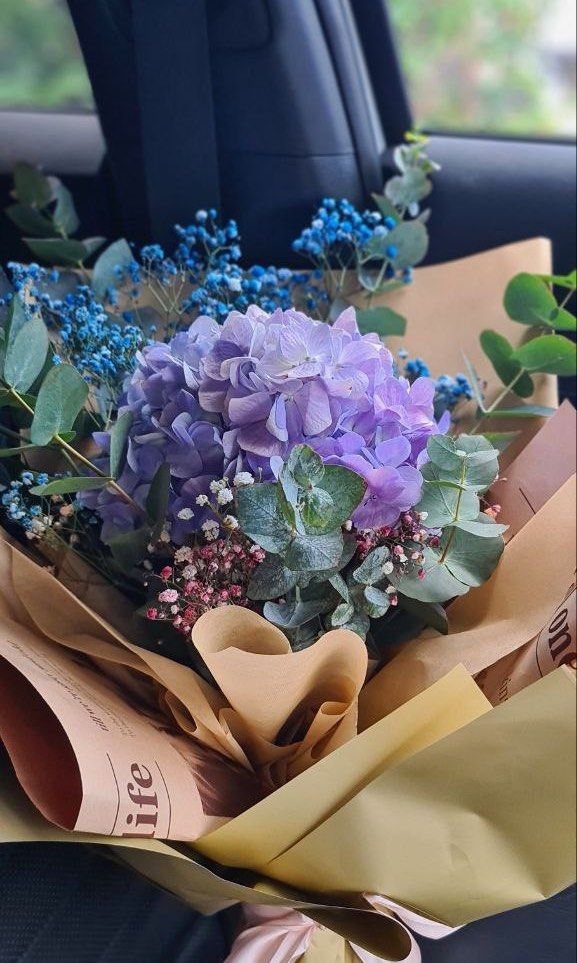 Foolish One | Purple hydrangeas bouquet | Hari Raya | Mother’s Day ...