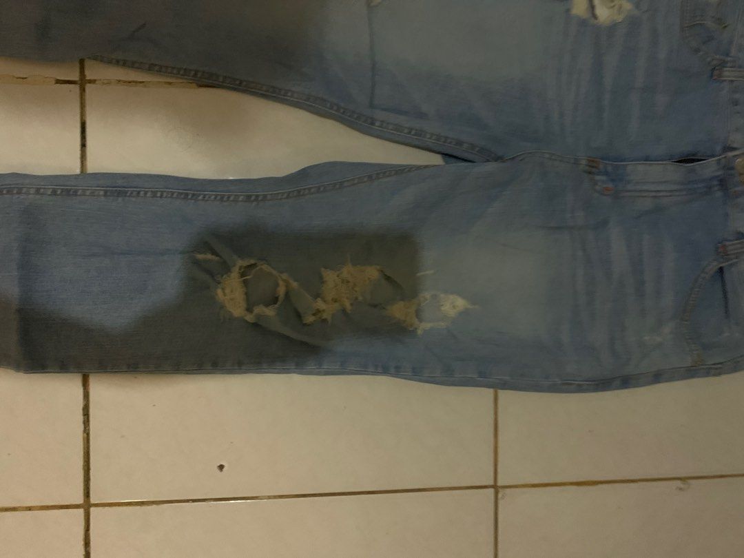 Ripped jeans examples, Fesyen Pria, Pakaian , Bawahan di Carousell