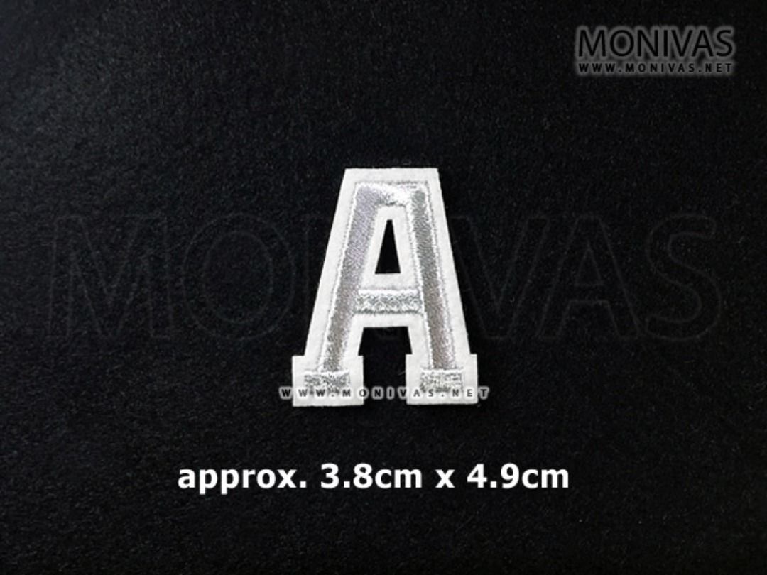 Silver Alphabet Badge Iron On Patch DIY Initial Letters Decorations ...