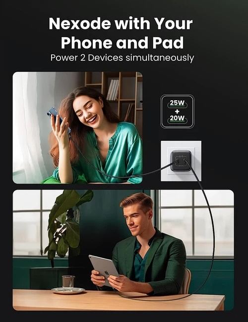 UGreen Nexode 45w Dual USB-C PD3.0 GAN Fast Charger (Space Grey), Mobile Phones & Gadgets ...