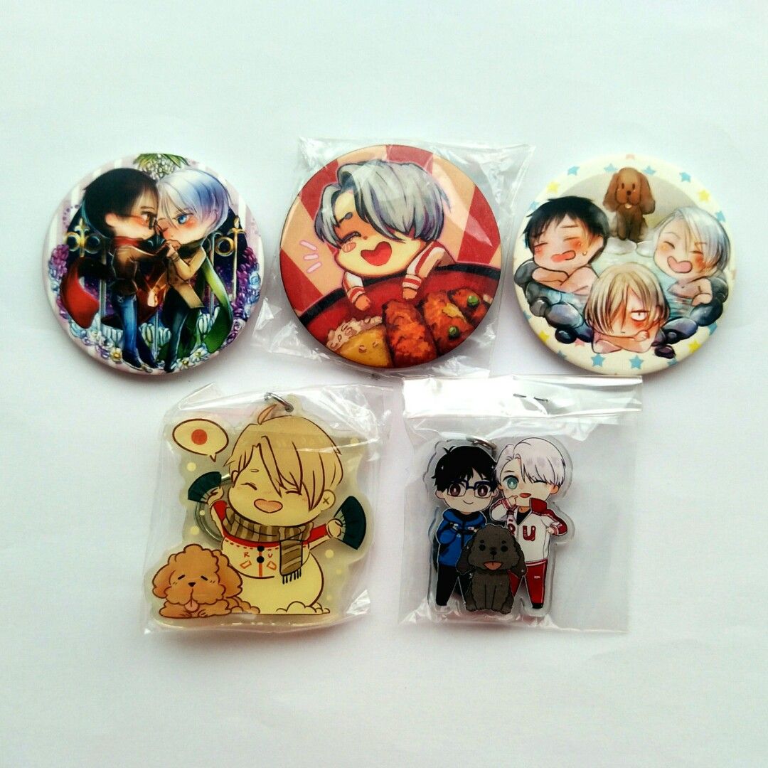 [Fanmade] Yuri on Ice Merchandise - Button Badge, Acrylic Pin, Keychain ...
