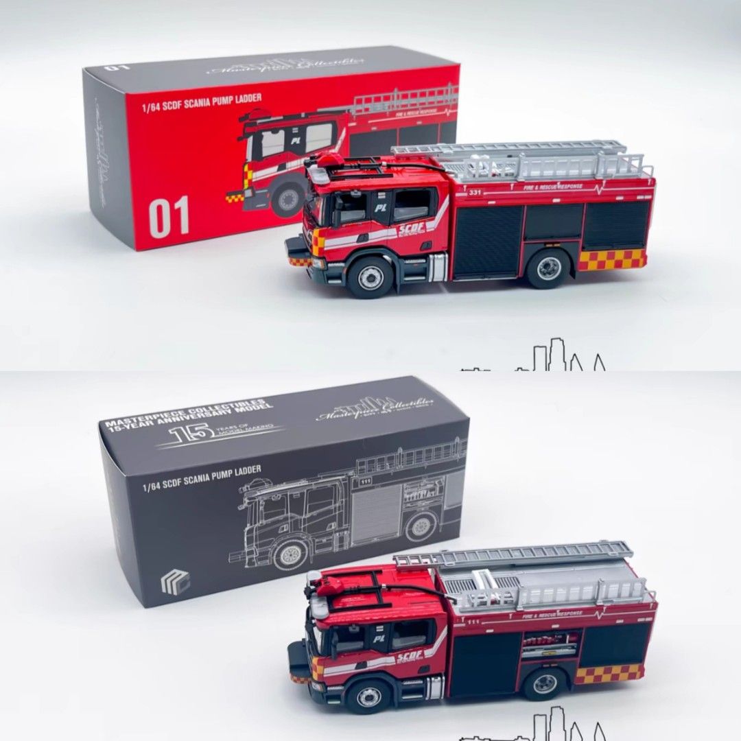 1/64 SCDF Scania Pump Ladder 15th Year Anniversary Model, Hobbies ...