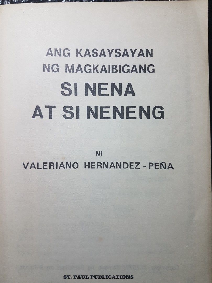 1971 Nobelang Tagalog Si Nena at Si Neneng Vintage Filipino Novel Book ...