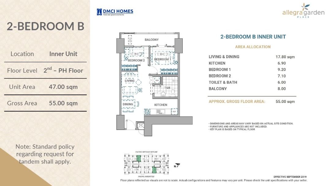 2bedroom 55sqm PENTHOUSE Condo Pasalo in Pasig City by Allegra Garden ...