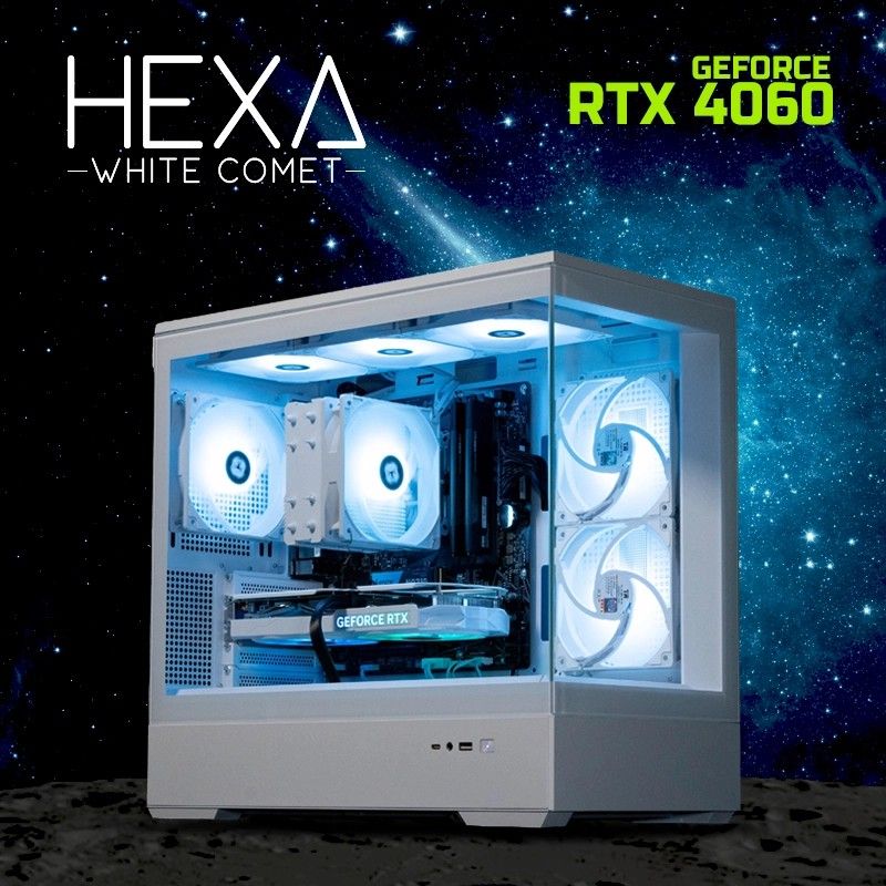WHITE PROMO RTX 4060 X Ryzen 5 7500F Gaming pc custom pc desktop computer cpu valorant palworld ...