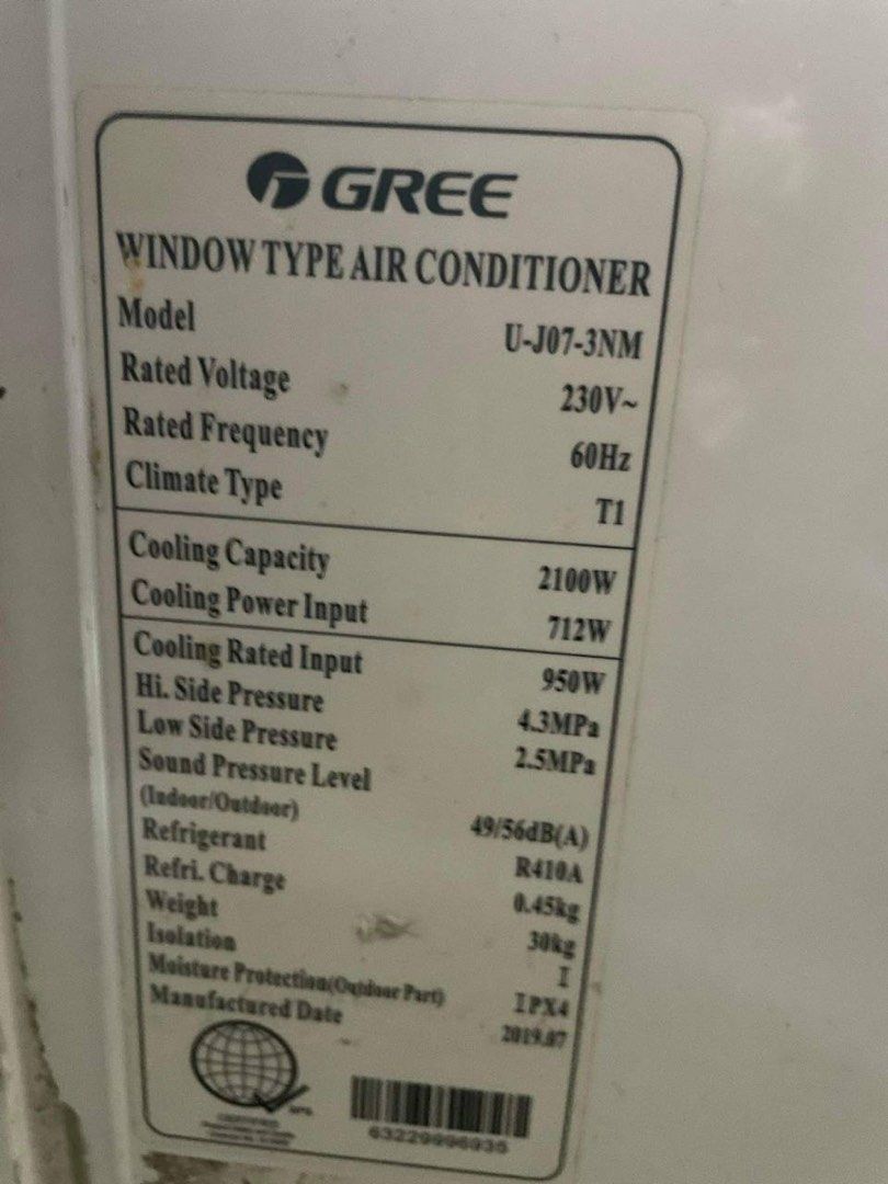 GREE WINDOW TYPE AIRCON, TV & Home Appliances, Air Conditioning and ...