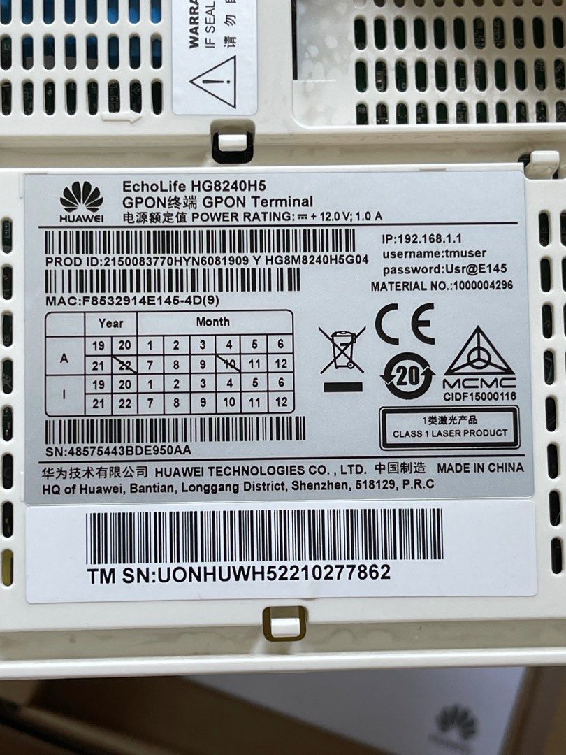 Huawei Optical Network Terminal (Modem), Computers & Tech, Parts ...