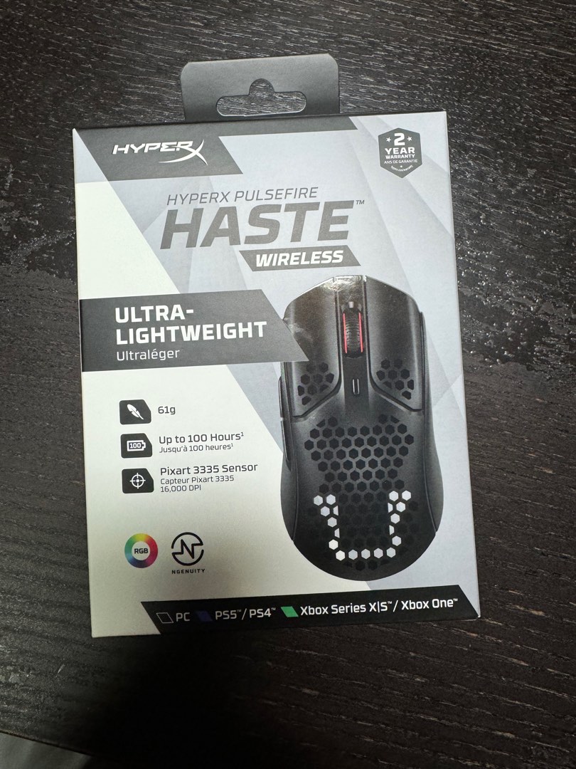 HYPERX PULSEFIRE HASTE WIRELESS GAMING MOUSE, 電腦＆科技, 電腦周邊及配件, 電腦滑鼠及相關產品 ...