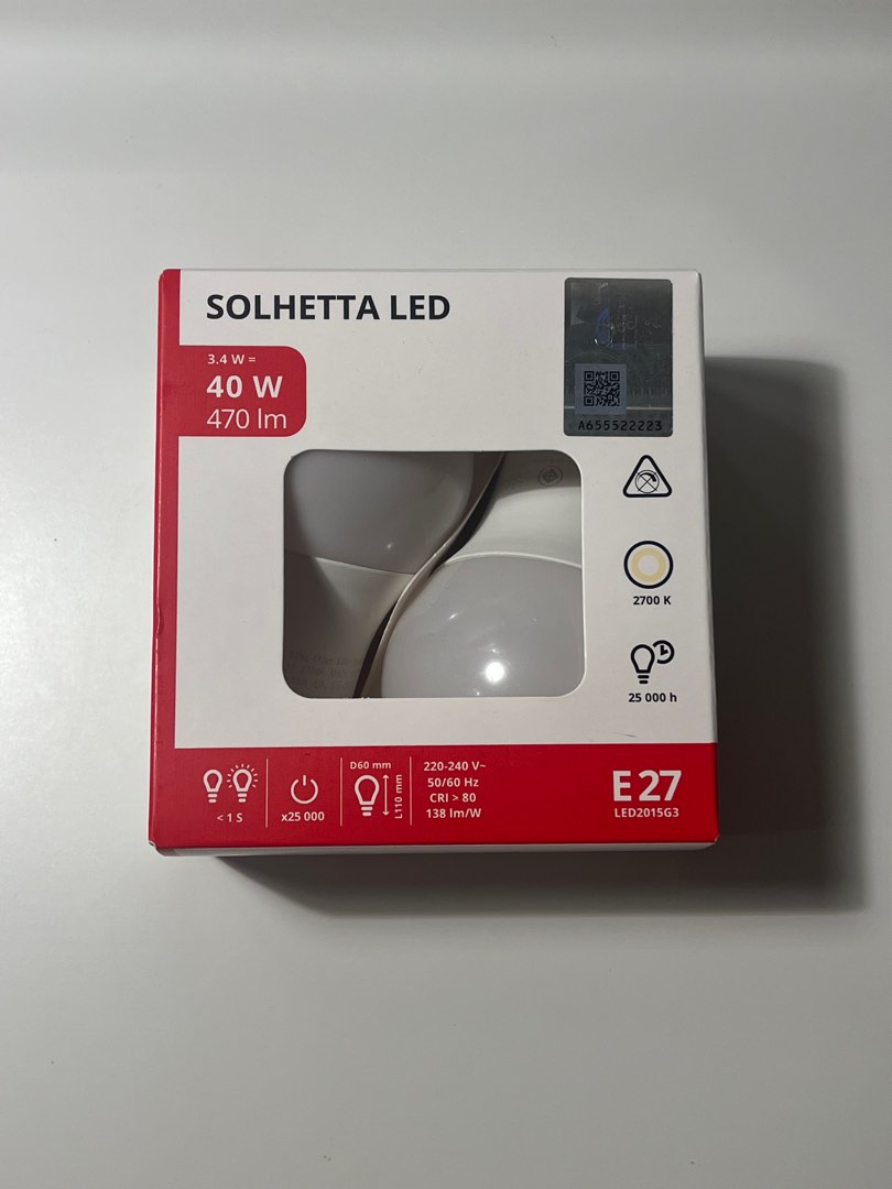 IKEA SOLHETTA LED Bulb E27 806 lumen, Furniture & Home Living, Lighting & Fans, Lighting on ...