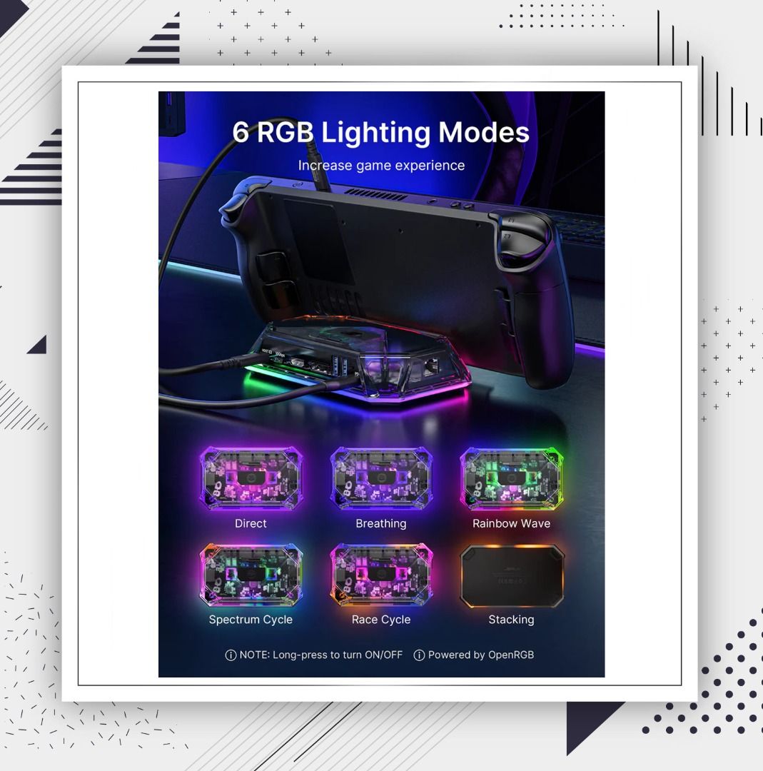 JSAUX RGB Docking Station - Transparent Edition for Valve Steam Deck ...