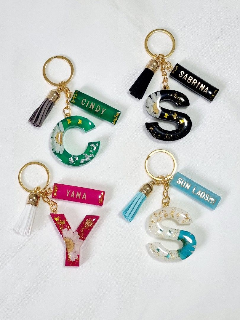 Customised Keychain|Alphabet resin keychains |Resin keychain |Handmade ...