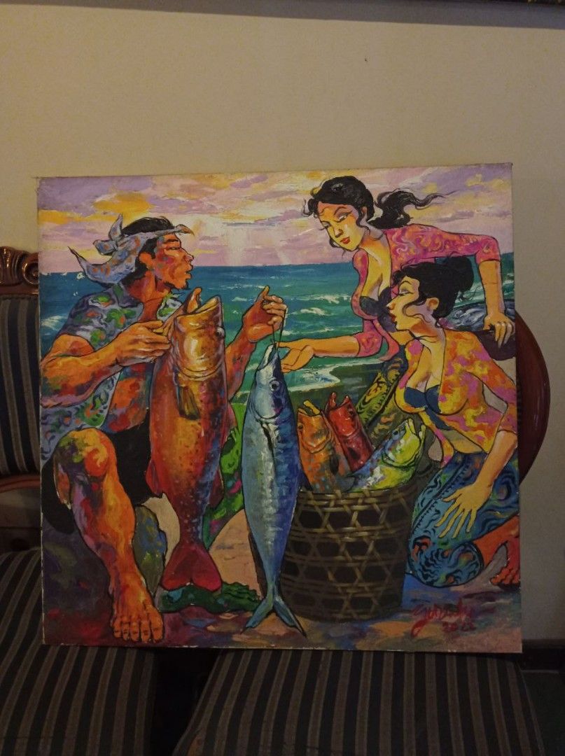 Lukisan nelayan karya Gunawan bagea cucu Hendra gunawan, Antik ...