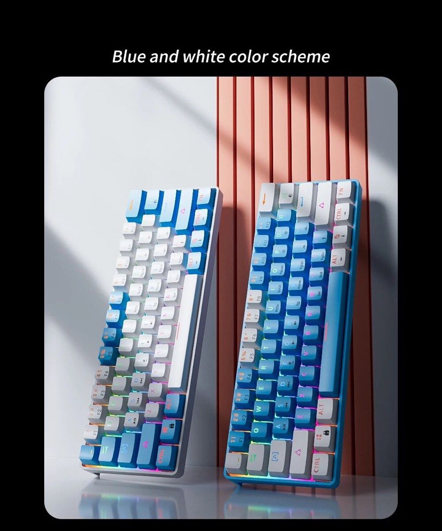 MUCAI MK61 USB Gaming Mechanical Keyboard Red Switch RGB Backlit Hot ...