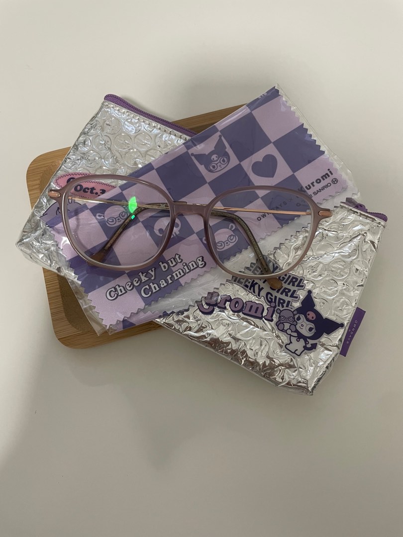 owndays sanrio kuromi glasses (frame) & pouch, Women's Fashion, Watches ...
