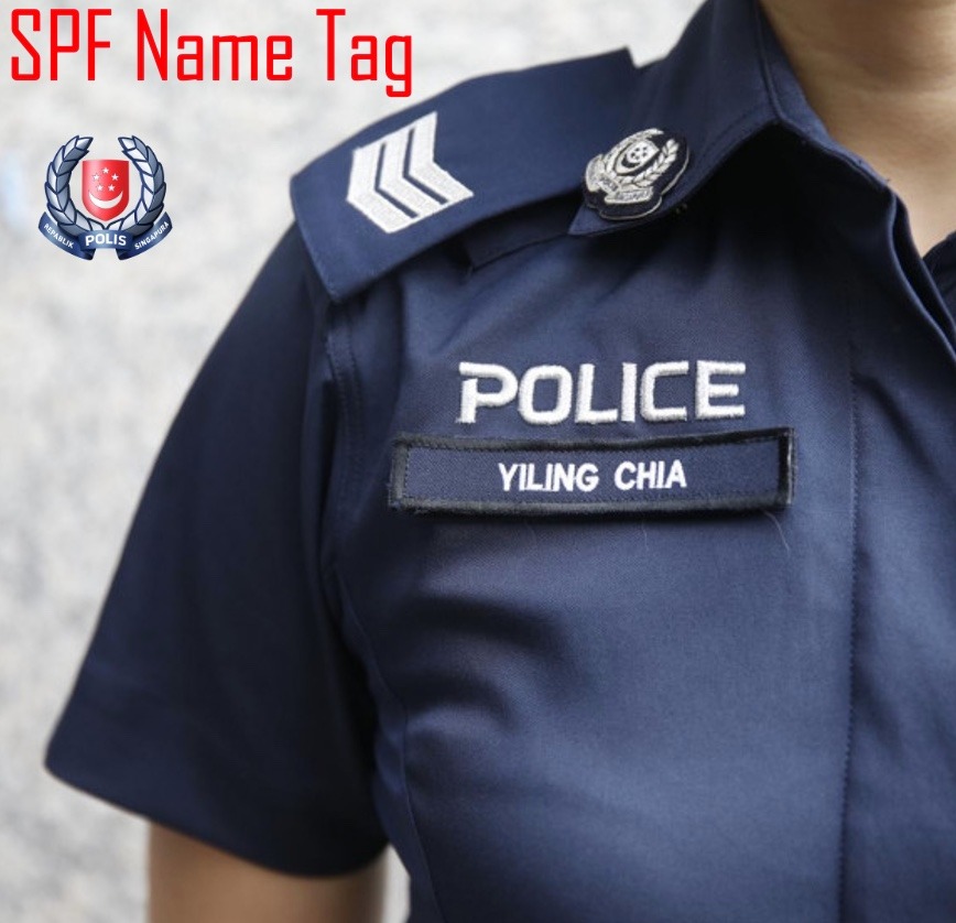 Singapore Police Force SPF Name Tag with Velcro, Hobbies & Toys ...