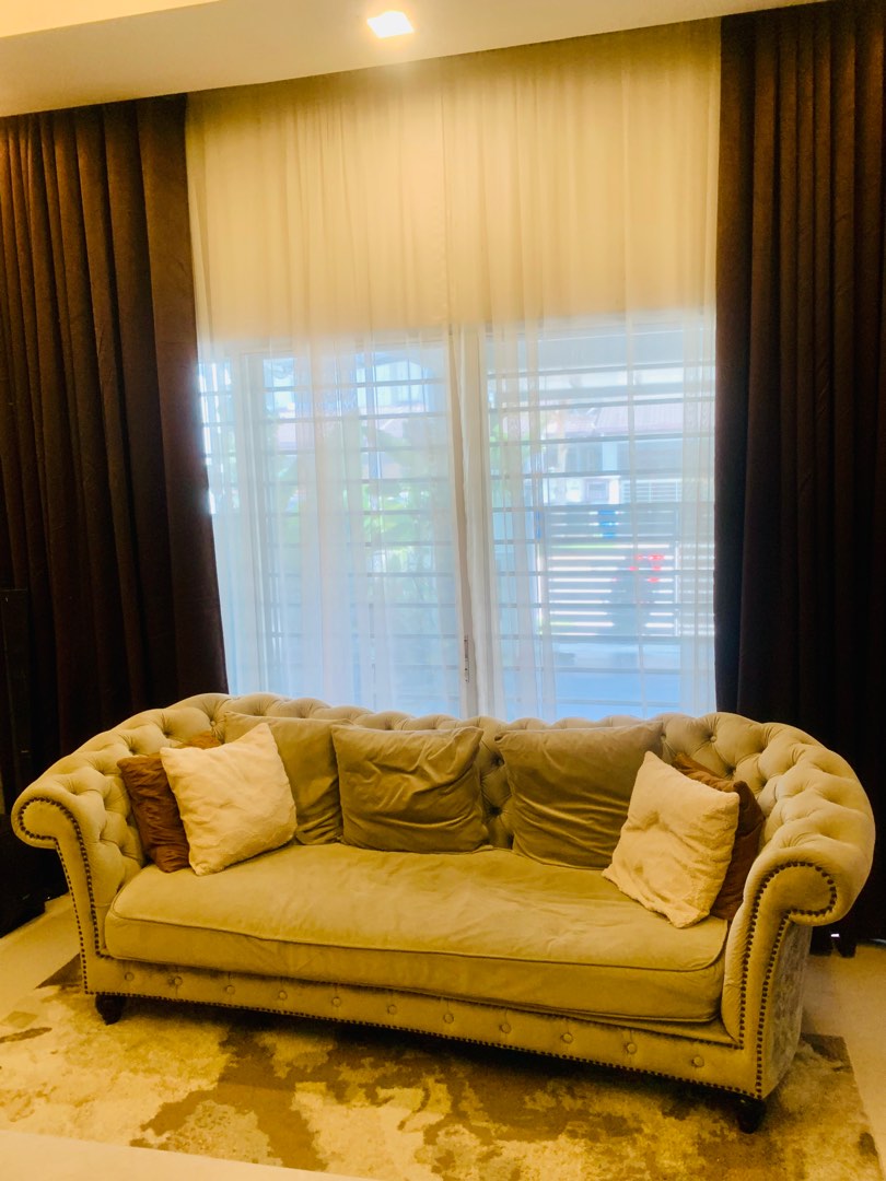 Ssf 3 seater chesterfield sofa, Furniture & Home Living, Furniture ...