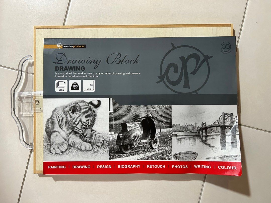 A3 size Drawing Block and Drawing Board with T-shape Ruler, Hobbies ...
