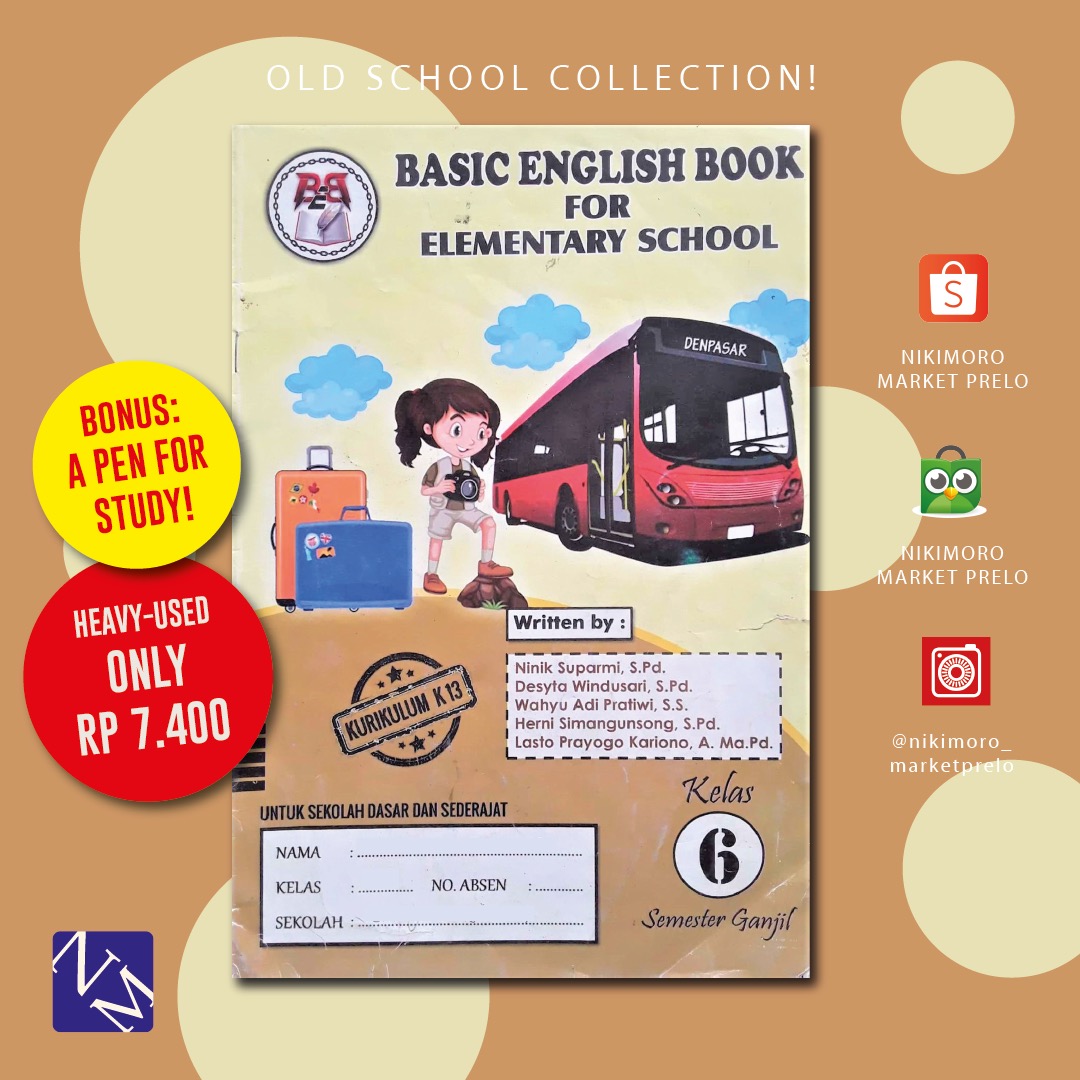 Basic English Book for Elementary School Kelas 6 SD Semester 1, Buku ...