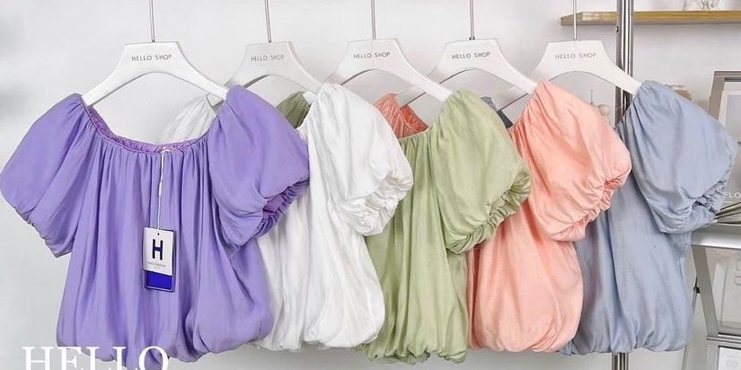 Bkk Bubble Top (Dusty Blue), Women's Fashion, Tops, Blouses on Carousell