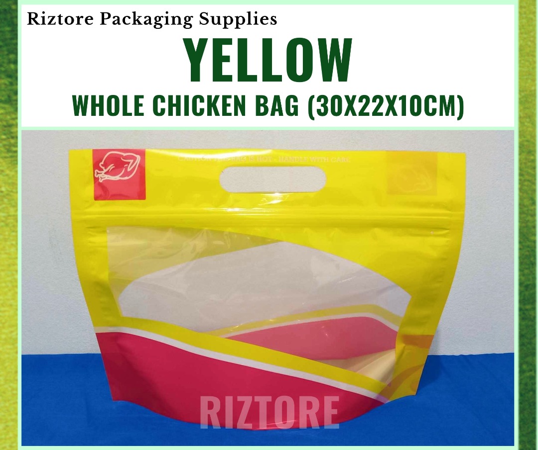 RizPack Yellow Chicken Bag (Whole Size) Pouch/Carrier for Lechon Manok ...