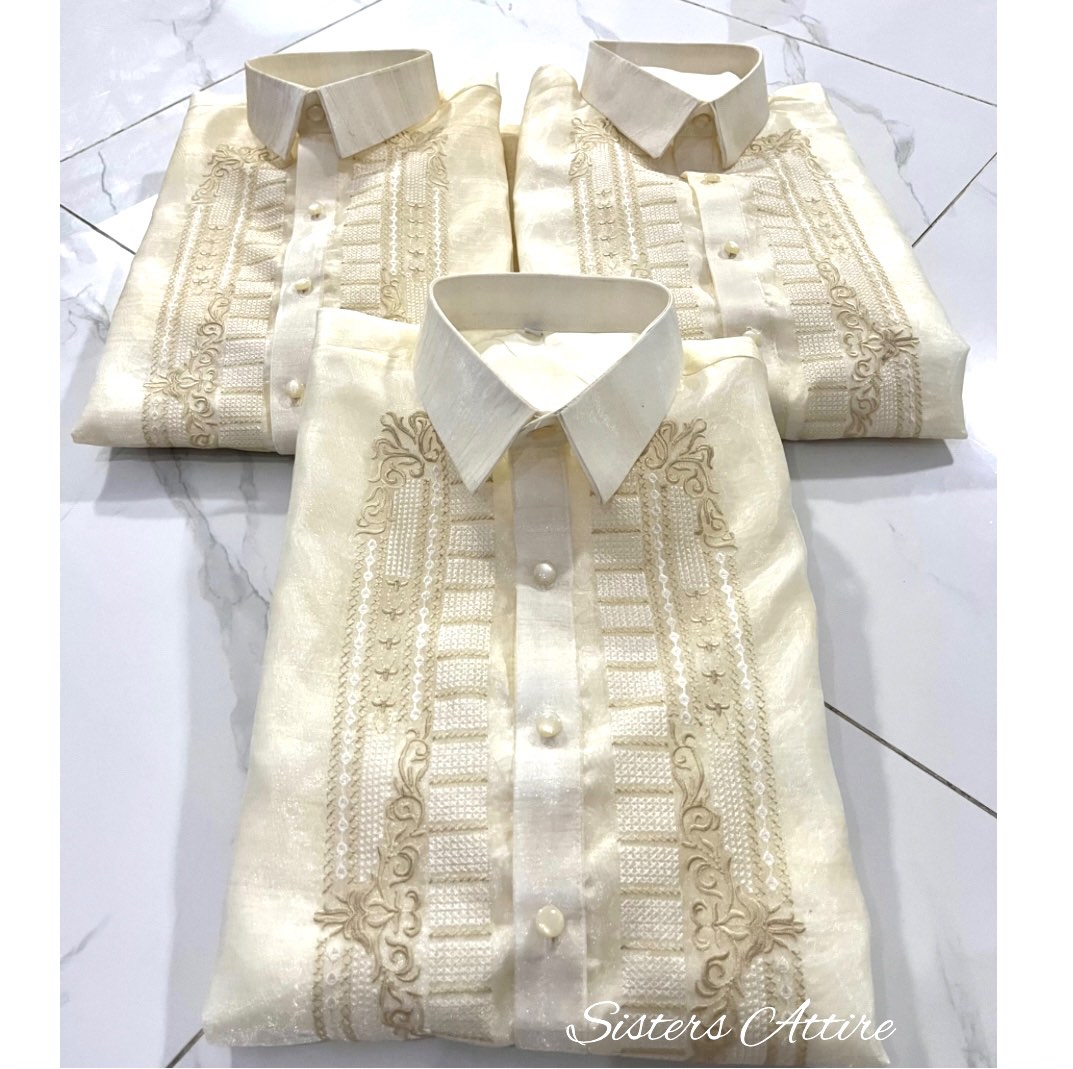 Classic Barong Tagalog Sports Collar, Men's Fashion, Tops & Sets ...