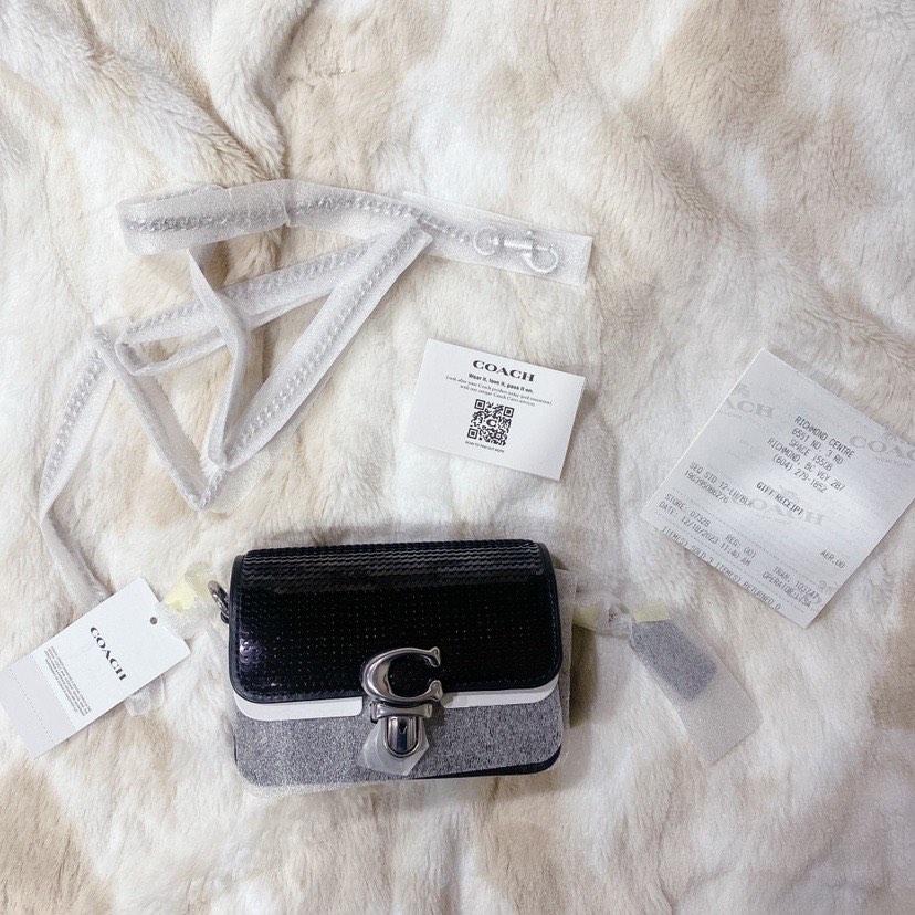 Coach studio 12 亮片 小廢包, 名牌精品, 精品包與皮夾在旋轉拍賣