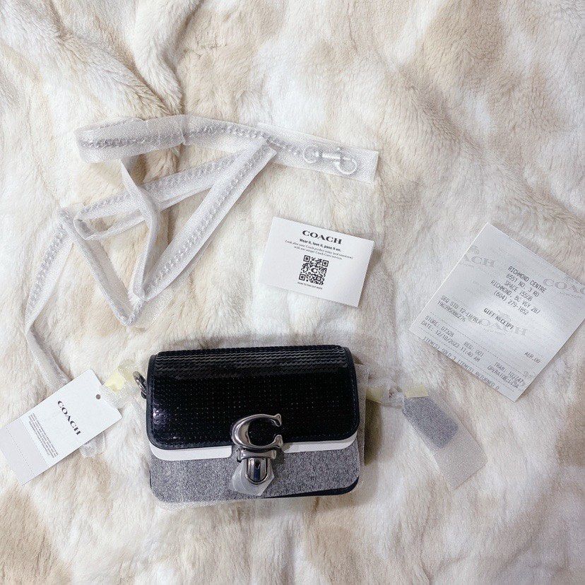 Coach studio 12 亮片 小廢包, 名牌精品, 精品包與皮夾在旋轉拍賣