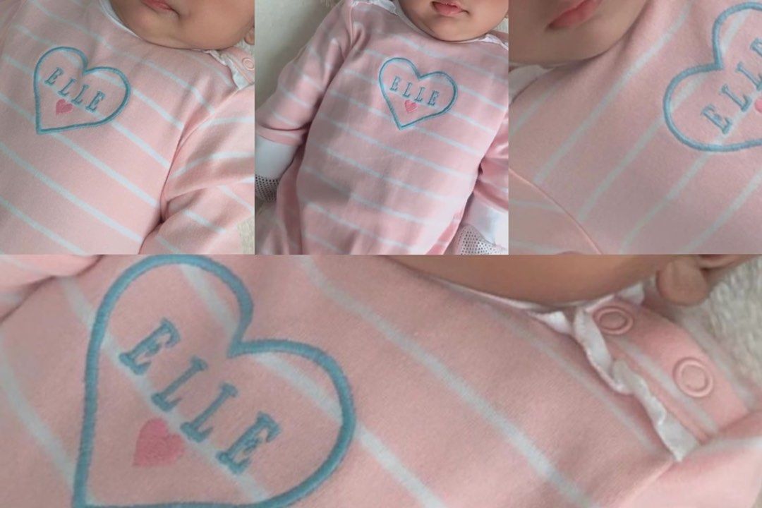 Elle baby brand sleepsuit + hat, Babies & Kids, Babies & Kids Fashion ...
