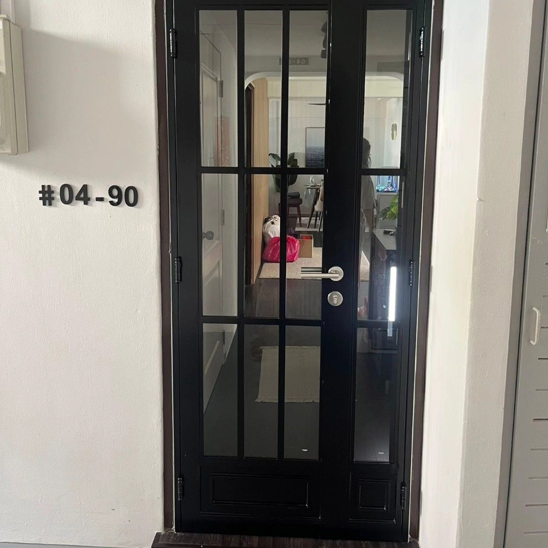 Hdb Glass gate/ gate/main door/toilet door/digital lock, Furniture ...