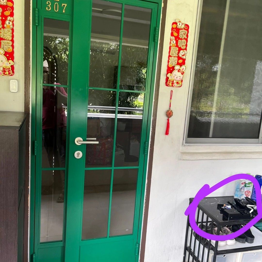 Hdb Glass gate/ gate/main door/toilet door/digital lock, Furniture ...