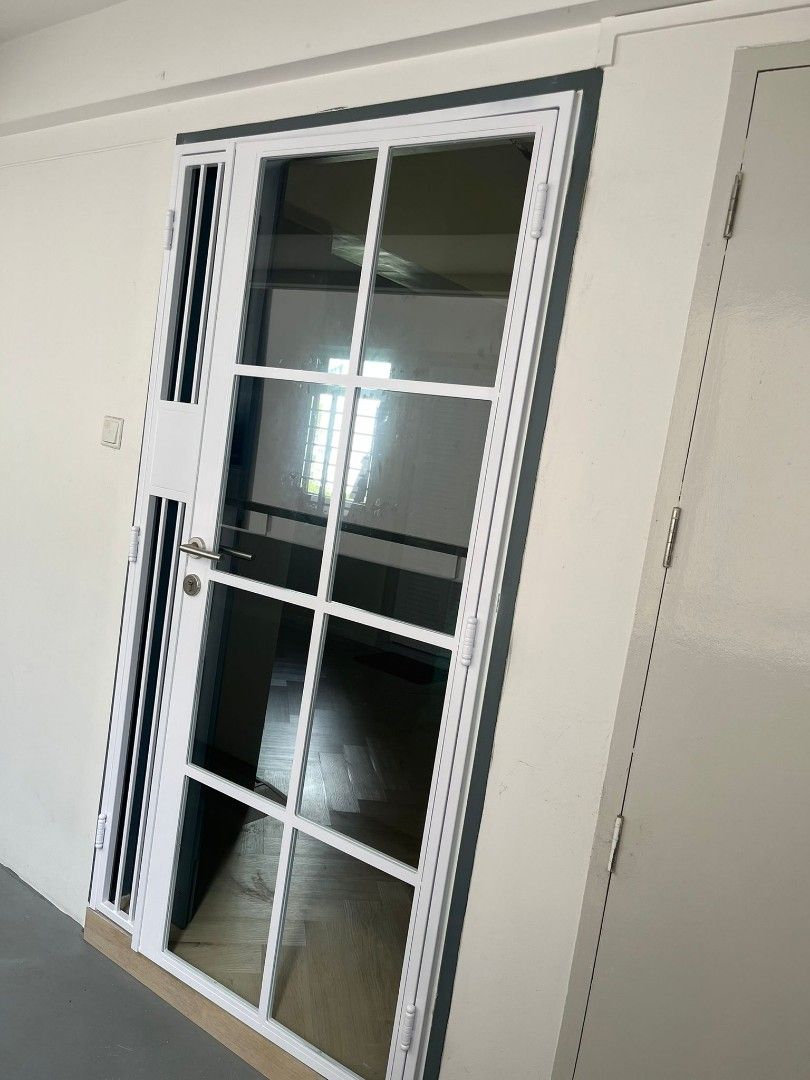 Hdb Glass gate/ gate/main door/toilet door/digital lock, Furniture ...