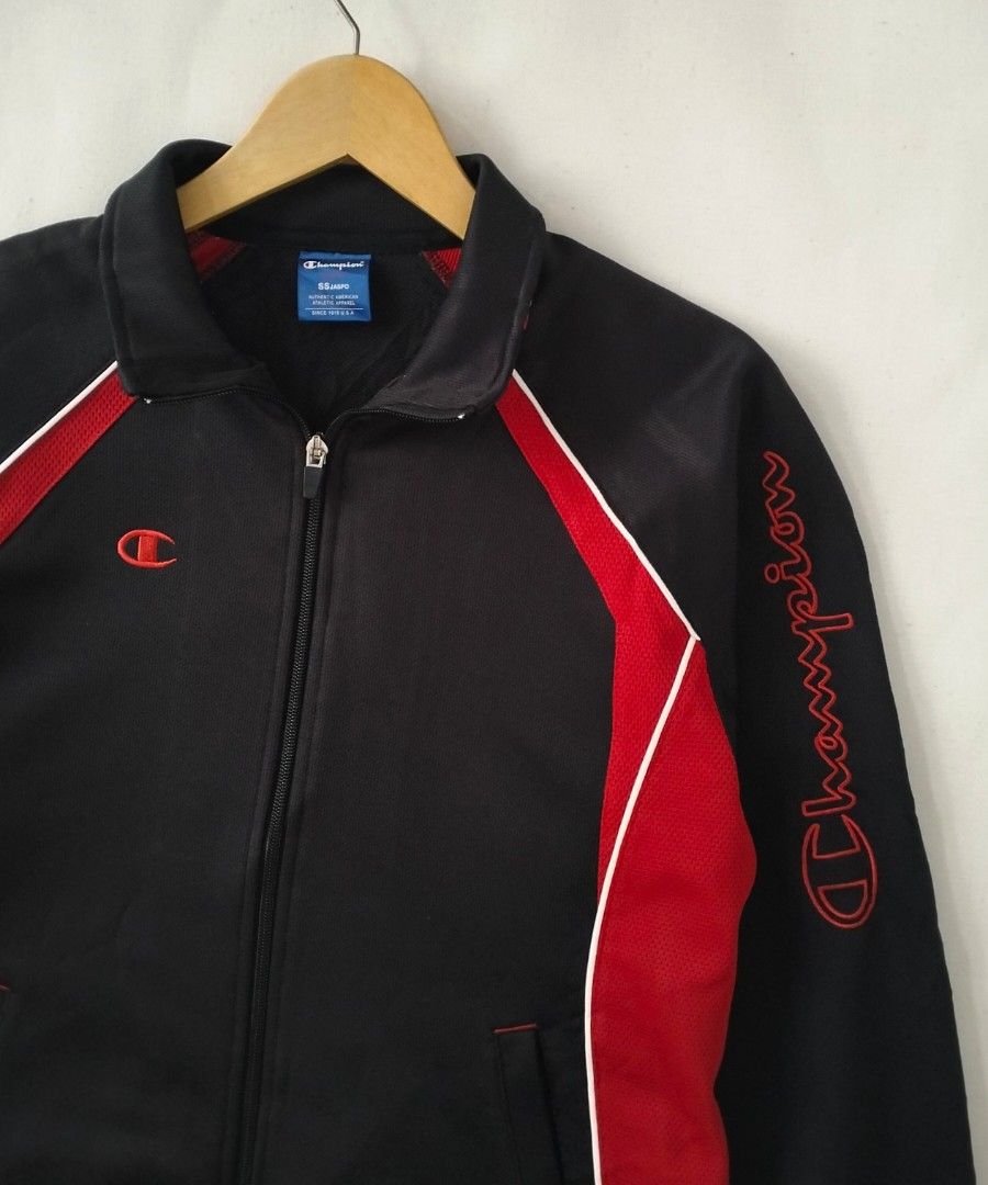 Jaket tracktop champion hitam merah original second, Fesyen Pria ...