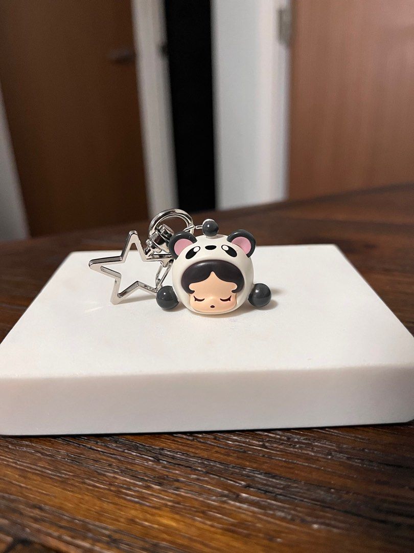 Customised Popmart Popbean Keychains - Skullpanda and Dimoo, Hobbies ...
