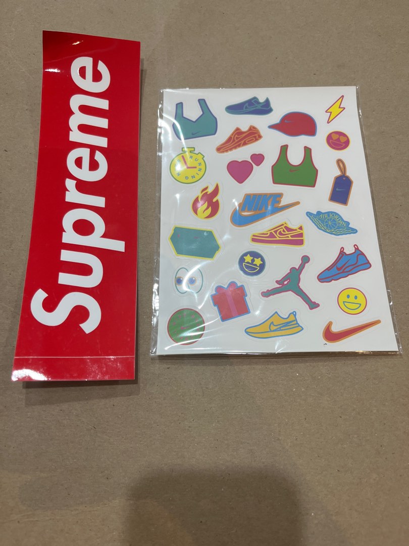 Nike Sticker + Supreme Sticker 100% Original, Hobbies & Toys ...
