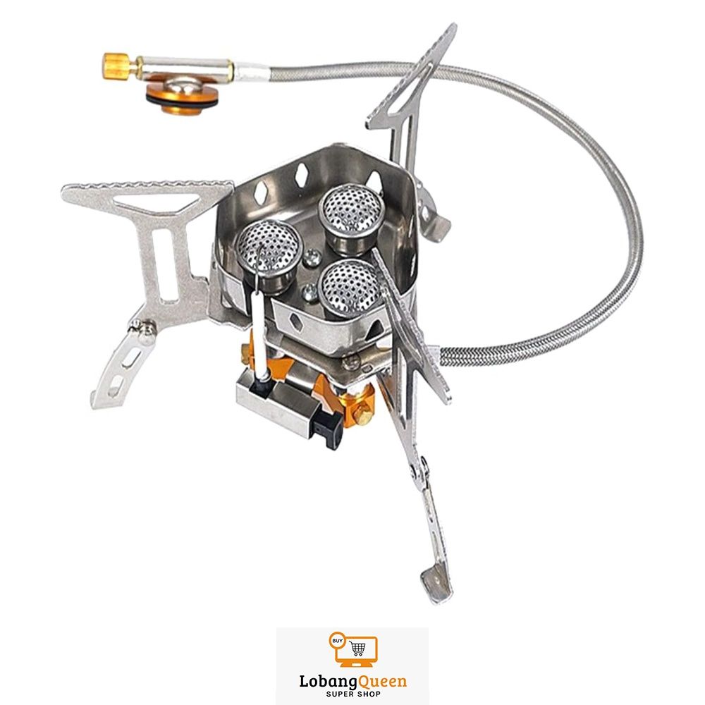 Portable Backpacking Stove Three Stove Burner Heads Windproof Camping ...