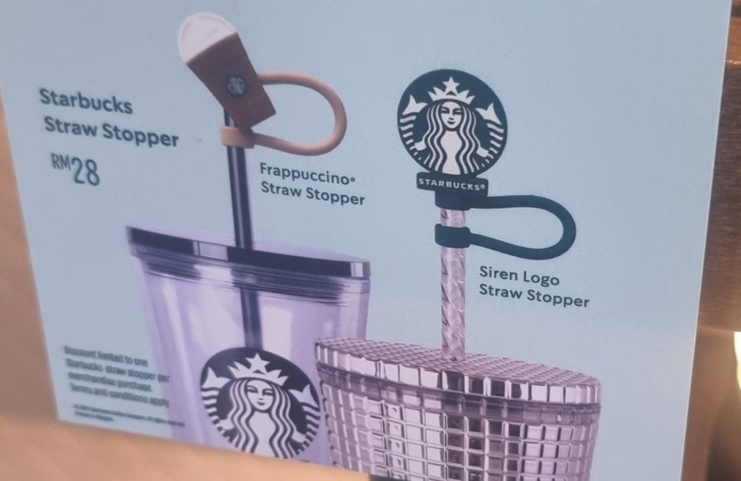 Starbucks straw stopper : Siren logo /Frappuccino, Furniture & Home ...