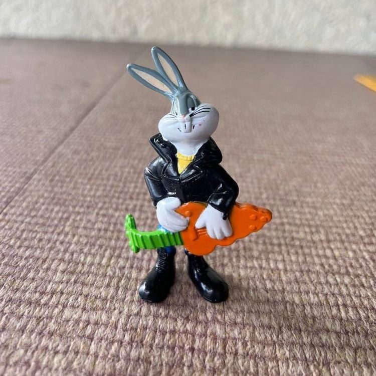 Vintage Bugs Bunny Guitar PVC Figure 1994 Looney Tunes Rock Band warner ...
