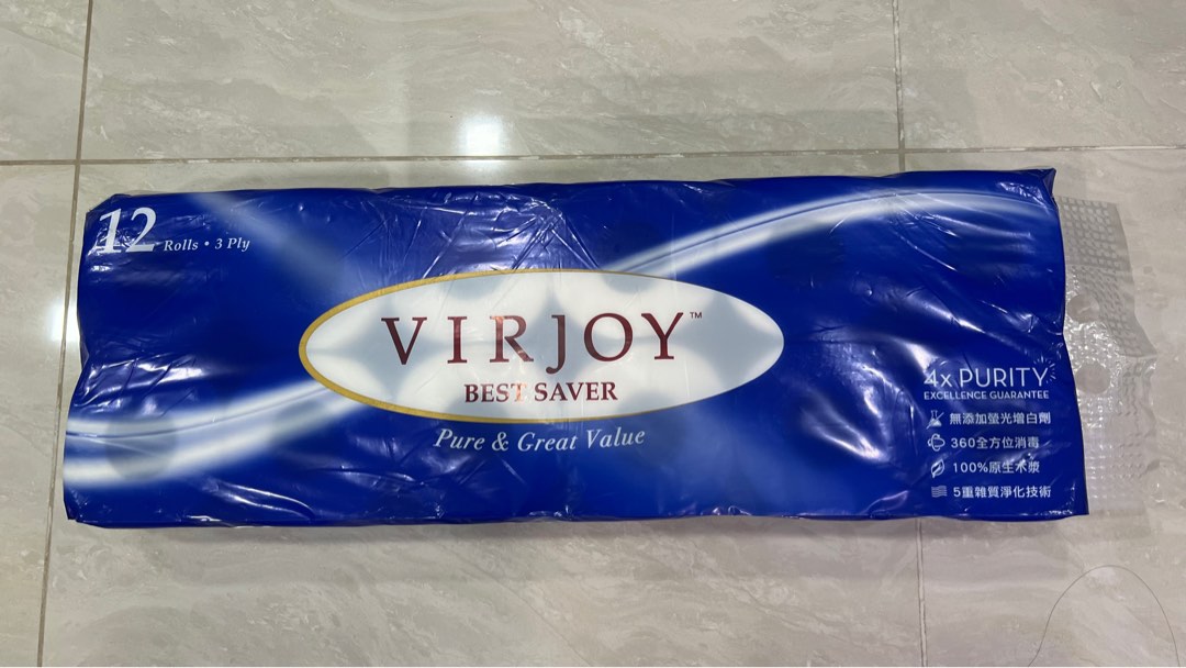Virjoy 3 Ply Toilet Paper Tissues (12 rolls), Furniture & Home Living, Cleaning & Homecare ...