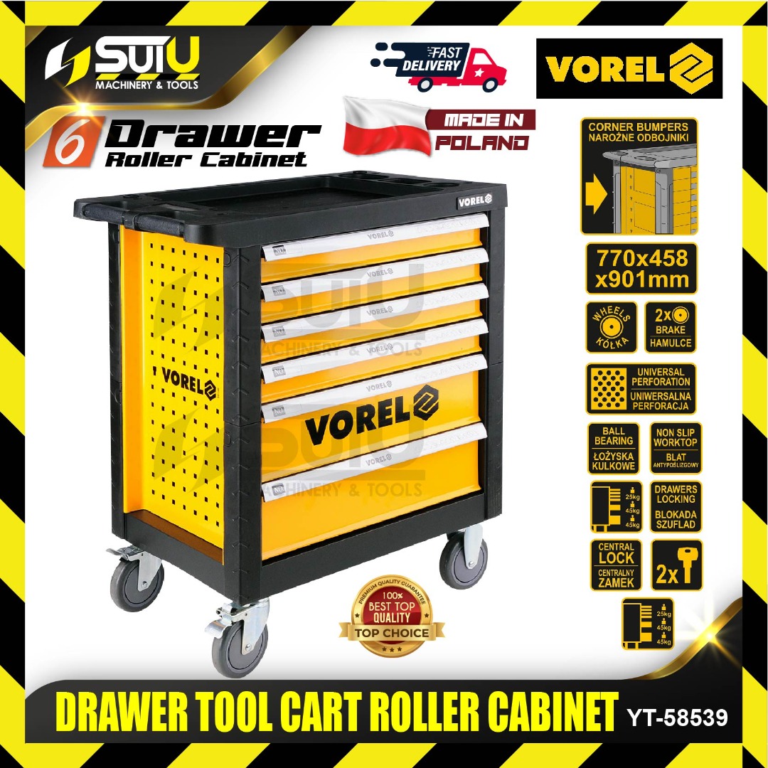 VOREL YT-58539 6 Drawers Tool Cabinet, Furniture & Home Living ...